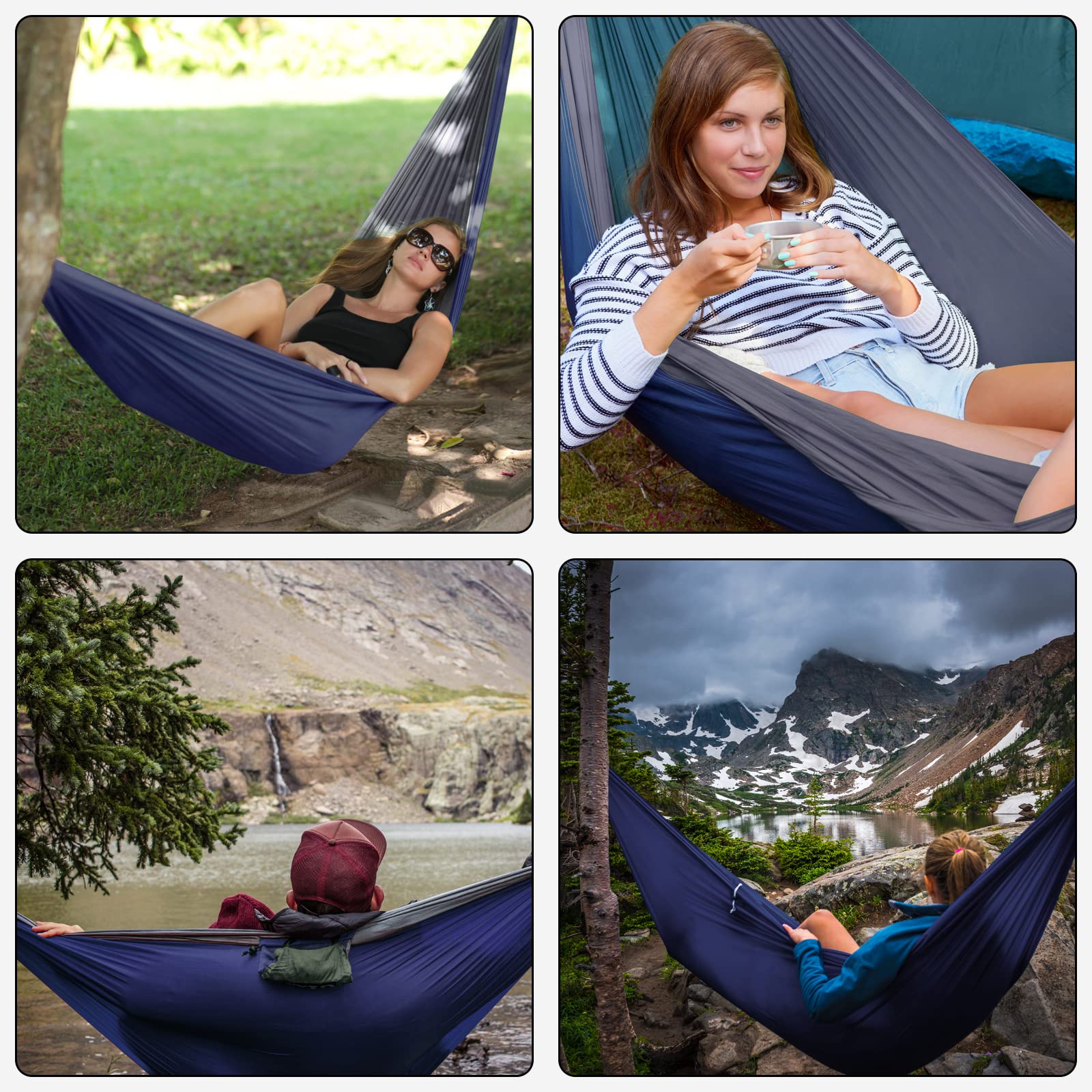 UBOWAY Outfitter Hammock Underquilt, Full Length Lightweight 4 Season Under Quilt for Single and Double Hammocks, Under Blanket Bottom for Camping Hiking Backpacking (Navy)