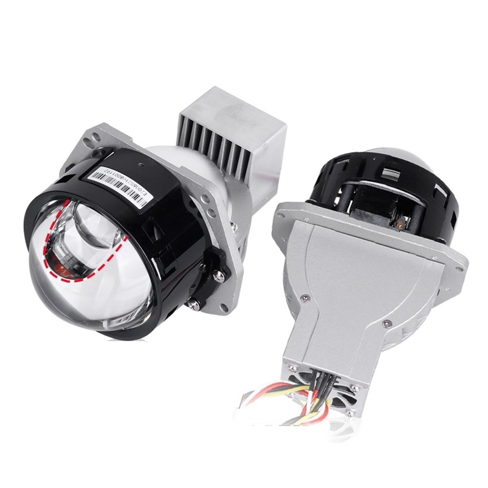 ZALIX 70W Auxiliary Lights Bi LED Projector Car Lenses in Headlight 3R G5 Hyperboloid Matrix Lens 6000K Diodes Retrofit Kits (Color : with E Shrouds)