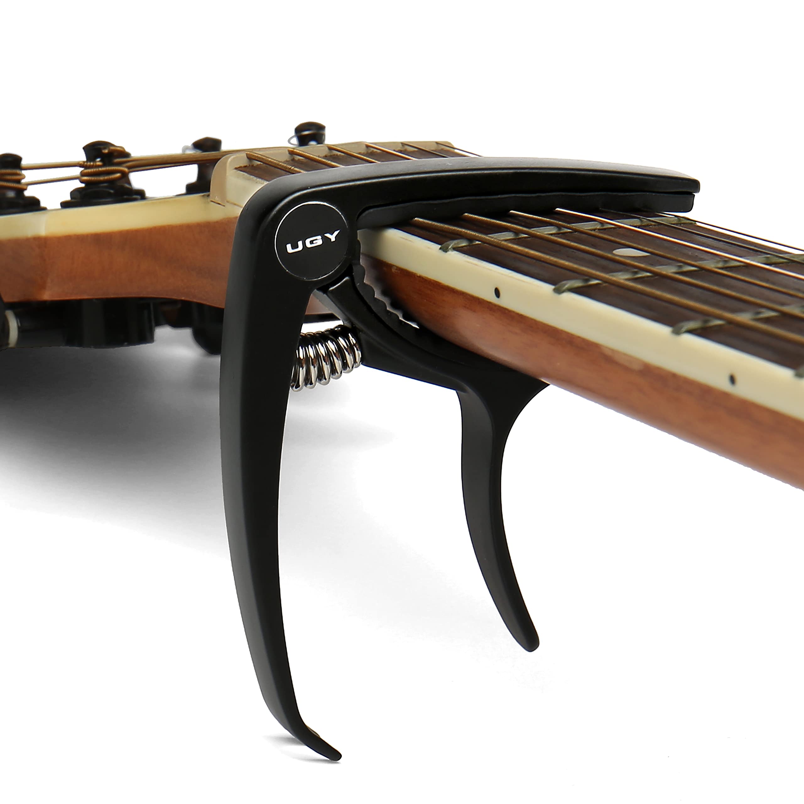 UGY® Capo Guitar Capo for Acoustic and Electric Guitars, Guitar Capo or Ukulele Capos - Black with 5 Picks