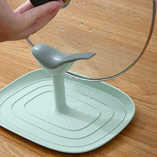 WUDILU Pan Pot Cover Lid Rack Stand Spoon Holder Stove Organizer Home Storage Soup Spoon Rests Kitchen Tools (Color : Gray)