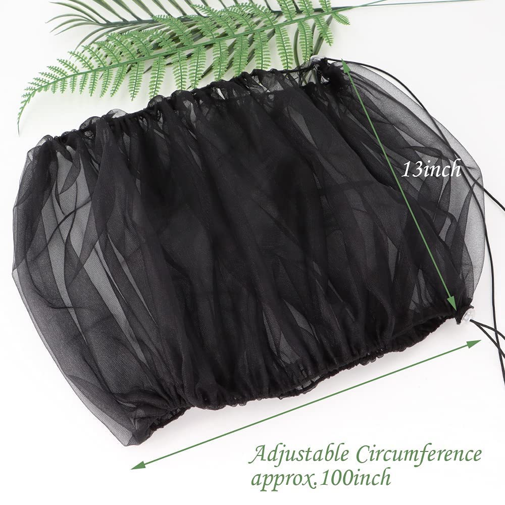 ZOCONE Bird Seed Guards & Catchers 100"×13" Stretchy Adjustable Drawstring Bird Cage Mesh Net Cover Cage Skirt (13"×100", White)
