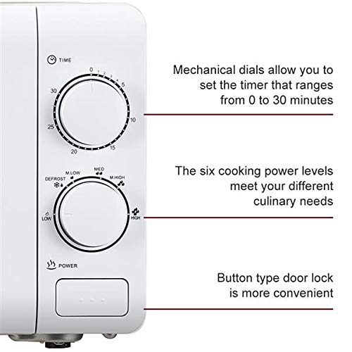 ZOKOP 20MX60-L/White 20L/0.7cuft Conventional Microwave Oven Mechanical Knob/Button Door Switch