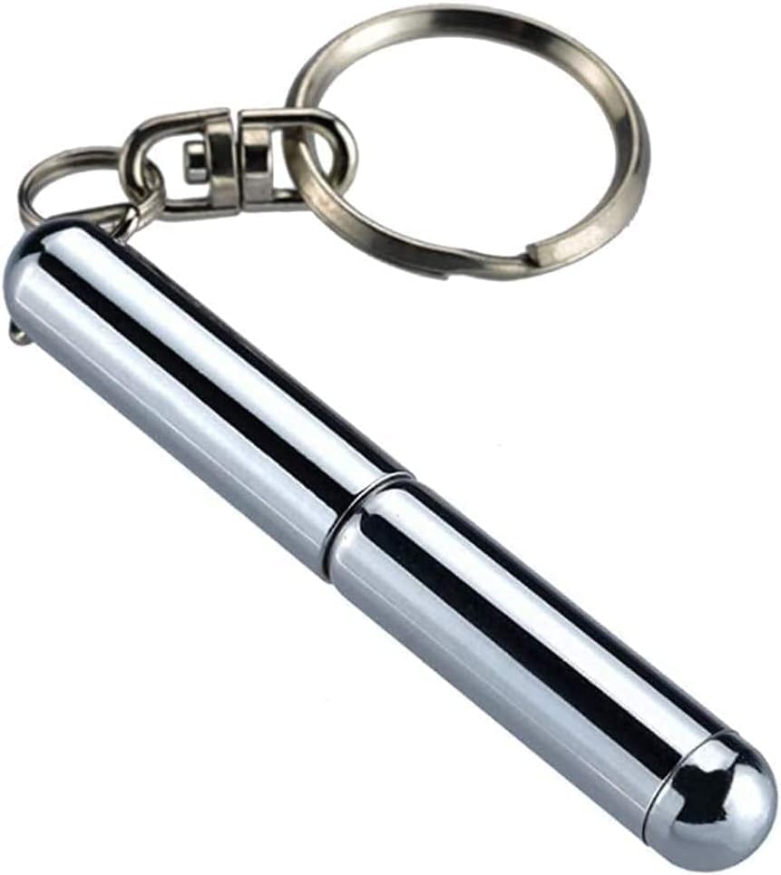 Yanxuan Stainless Steel Metal Pen, Silver Ballpoint Pen, Mini Pocket Pen for Business Gift Automobile Keychains