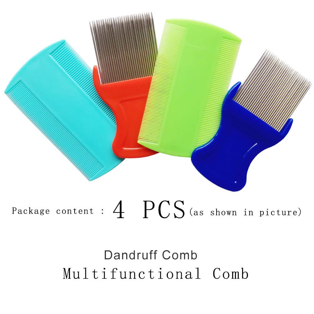 zYoung 2 Pieces Hair Comb Double Sided, 2 Pieces Removing Dandruff Flakes with Metal Teeth