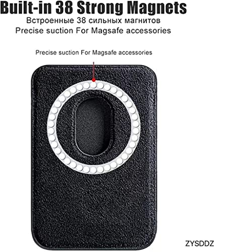 ZYSDDZ Alcantara Magnetic Phone Cardholder Compatible with iPhone 12/13/14 Series, Card Holder Compatible with MagSafe Magnet (Navy)