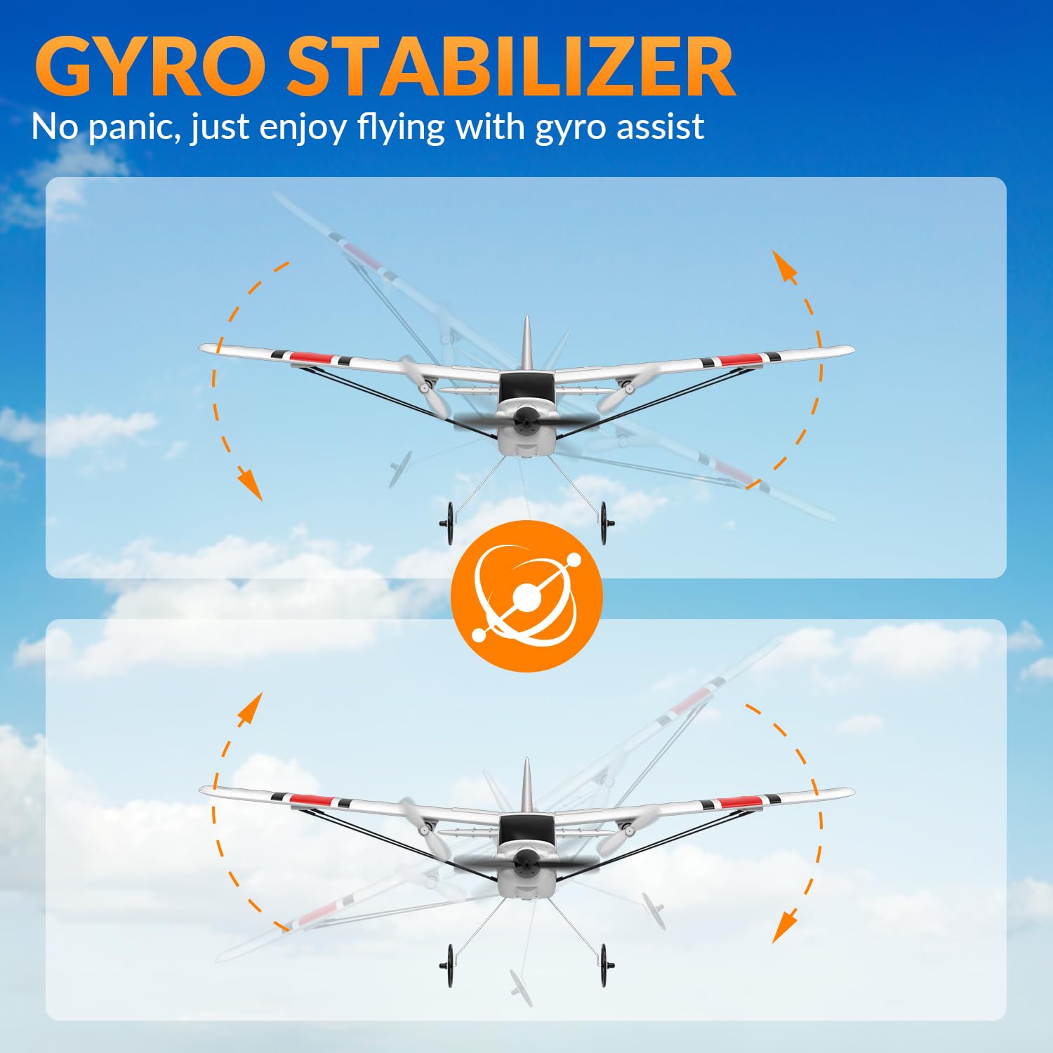 VOLANTEXRC RC Planes Sport Cub S2 for Kids, 2.4Ghz 2CH Remote Control Airlane Portable & Easy to Fly Outdoor Toy Gifts with Gyro Stabilizer for Beginner (Red)