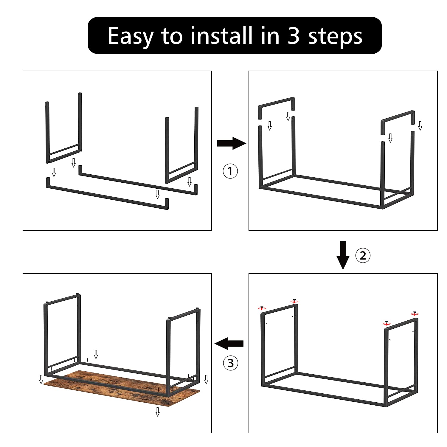 Zanzio Home Office Desk with Hooks, Simple Style Desk for Home Office, Computer Desk for Writing Study, 55.1 Inches, Industial Brown