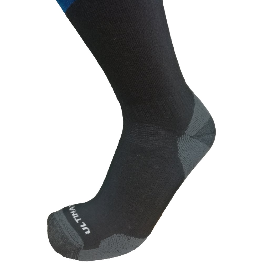 Ultimate Socks Mens Snowboard Ski Merino Wool Warm Socks Black/Blue Large 9-11.5