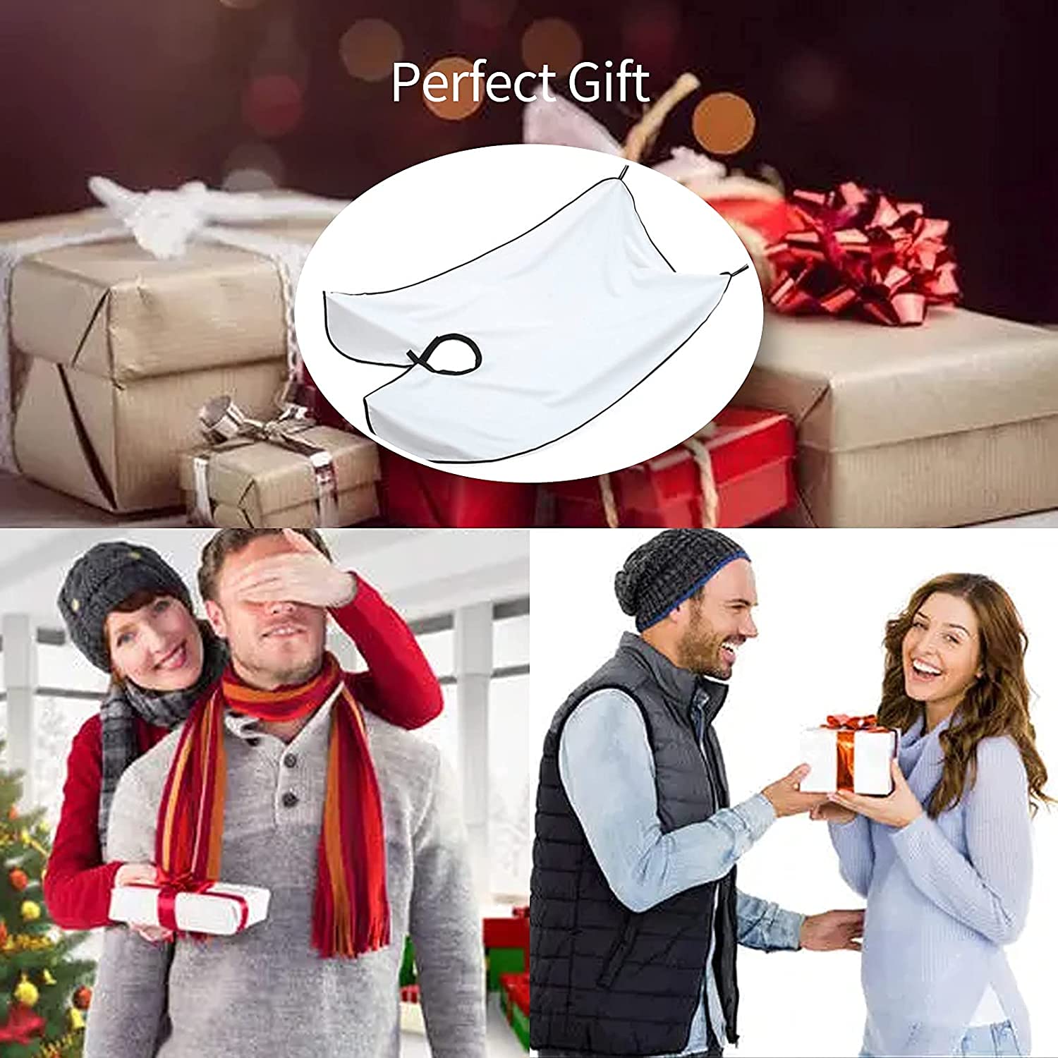 Yomitek Beard Apron Cape for Men Shaving and Trimming with Suction Cups Adjustable Neck Straps Beard Apron for Dad Father Husband Boyfriend Brother Gift