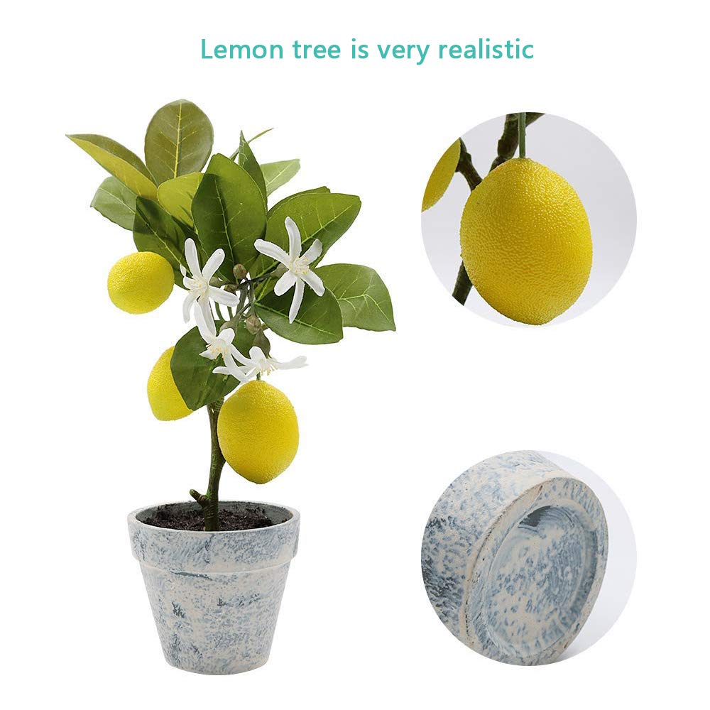 XiaZ Artificial Lemon Tree Plant Topiary, Potted Fake Plants Flower Home Party Garden Decoration