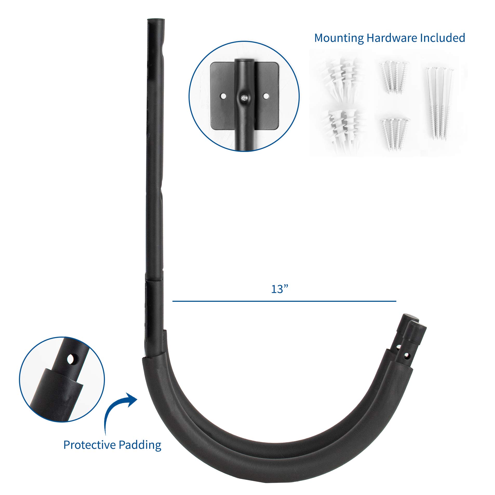 VIVO Steel Kayak Wall Hangers, Cradle Bracket Wall Mount Set for Kayak 2 Hangers, Holds up to 200 lbs, Black, Mount-KAYAK1