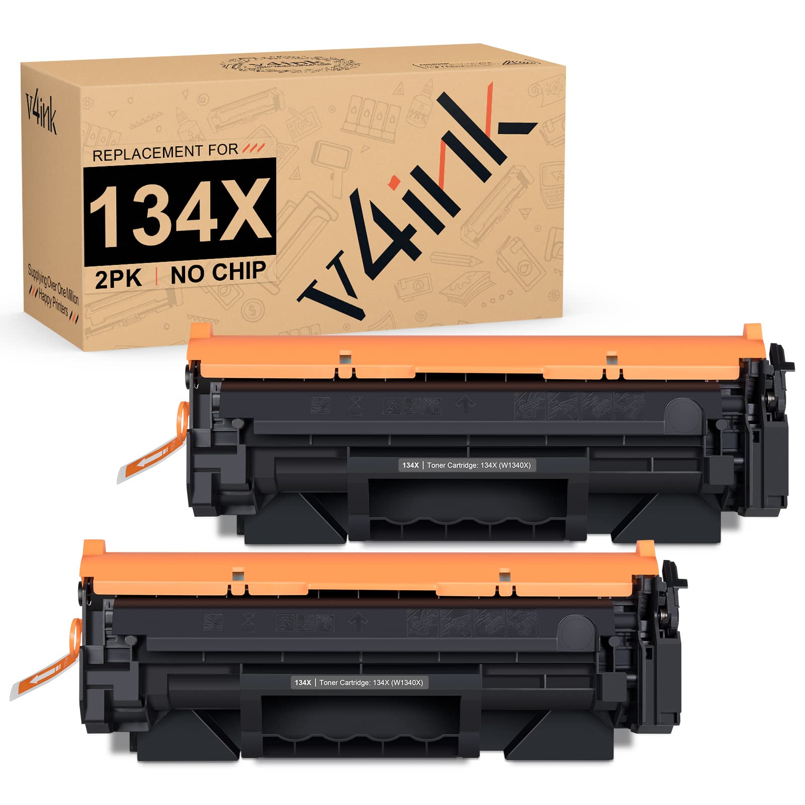 v4ink [Need OEM Chip] Compatible Toner Cartridge Replacement for HP 134X W1340X for use in HP M209dw M209dwe MFP M234dw M234dwe M234sdw M234sdwe M209 M234 Printer 2-Pack Improved Version