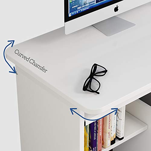 ZZenSmot Modern Simple Wooden Multi-Functional Computer Desk with Keyboard Tray for Work Desk Writing Desk Home Office Easy to Assemble-B L27.5 * 18.8*h28.3inch