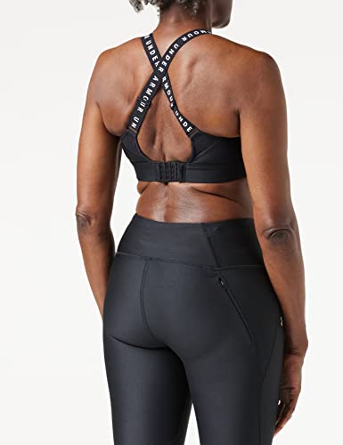 Under Armour Women's Limitless High Sports Bra , Black (001)/White , Large