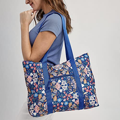 Vera Bradley Women's Ripstop Packable Tote, Enchanted Mandala Blue, One Size