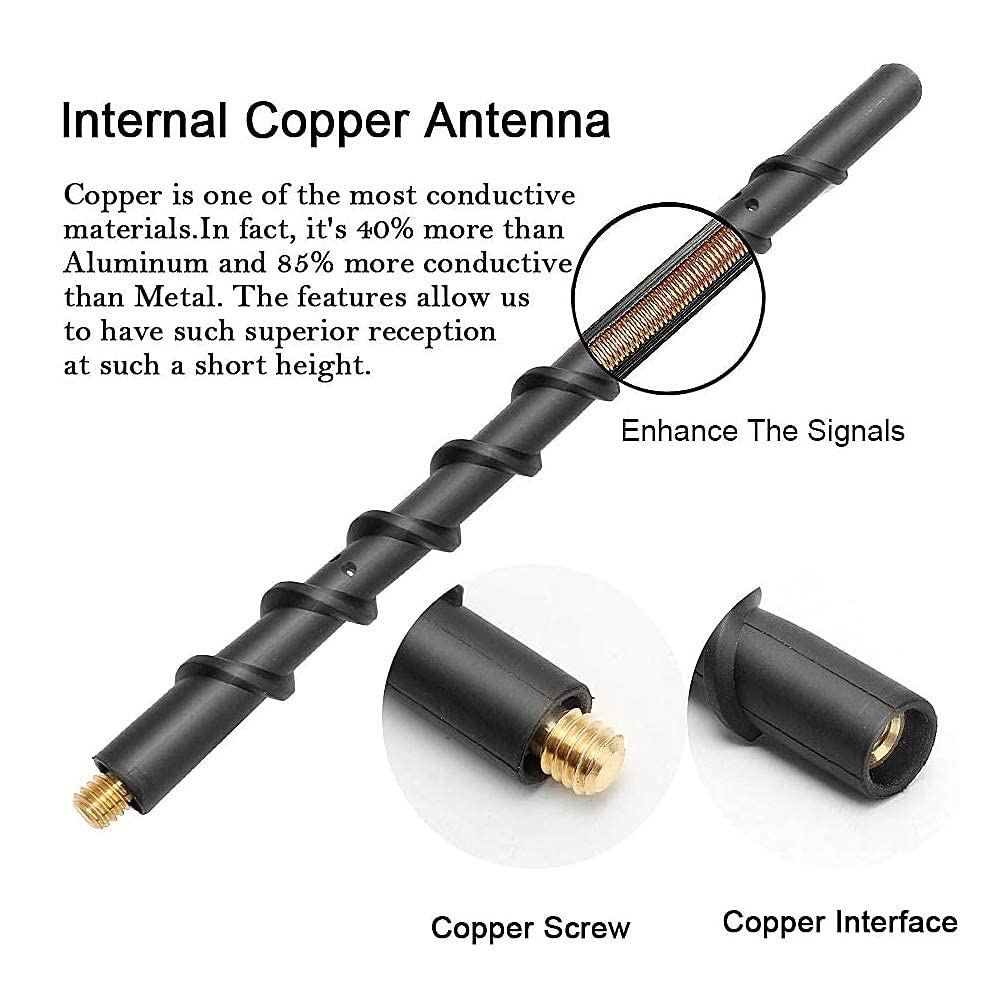 VOFONO 9 inch Antenna for 2007-2024 Jeep Wrangler Gladiator JL JK JT Unlimited Sport Rubicon Sahara Mojave Willys 4xe Wrangler Gladiator Accessories Car Radio Antenna Short Replacement