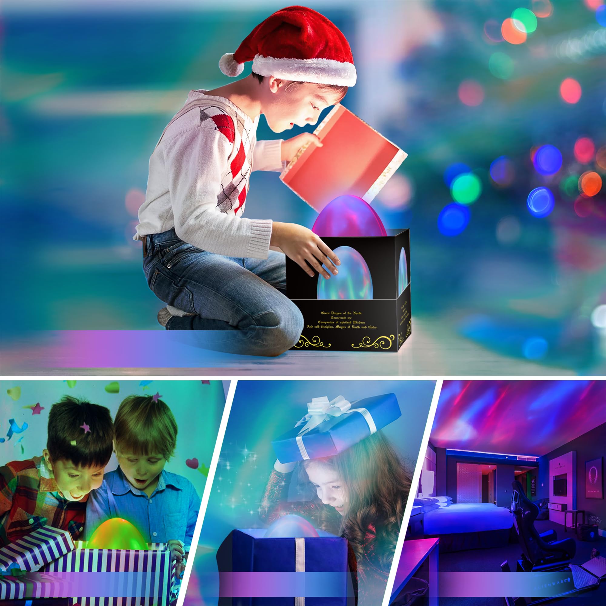 YOYEE Dragon Egg Lamp, Nebula Night Light, Nice Christmas Gifts, Music Speaker and White Noise Machine. Mood Ambiance Lighting for Gaming Desk Decor. Aesthetic Dragon Decor