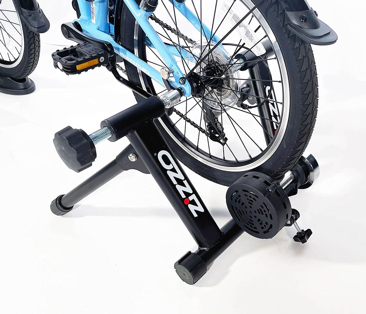 ZIZZO Folding Bicycle Indoor Trainer with Front Wheel Riser Block - FITS 20-INCH Wheel Bikes ONLY - NO EBIKE