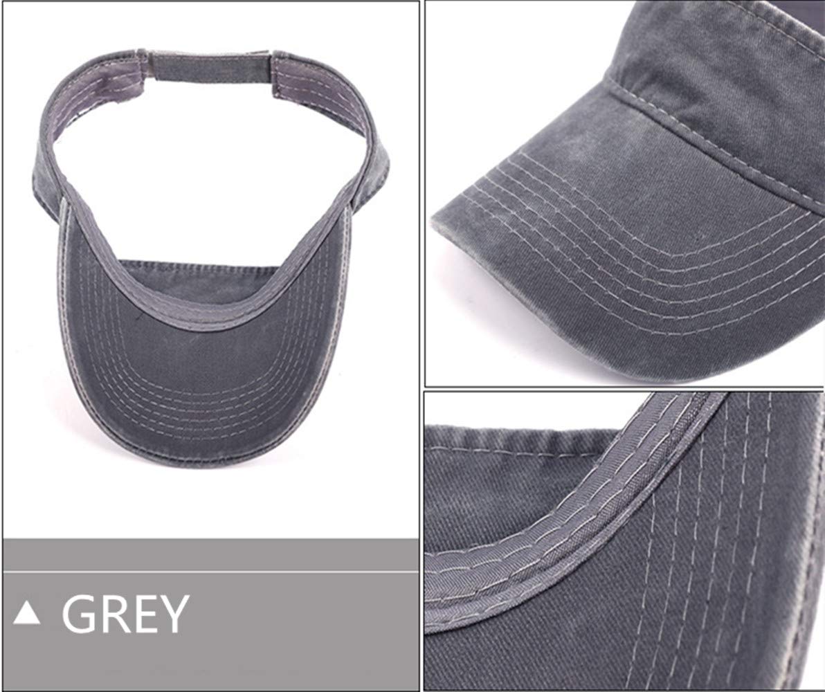 Unisex Vintage Washed Distressed Baseball Cap Adjustable Sun Visor Hat,Grey