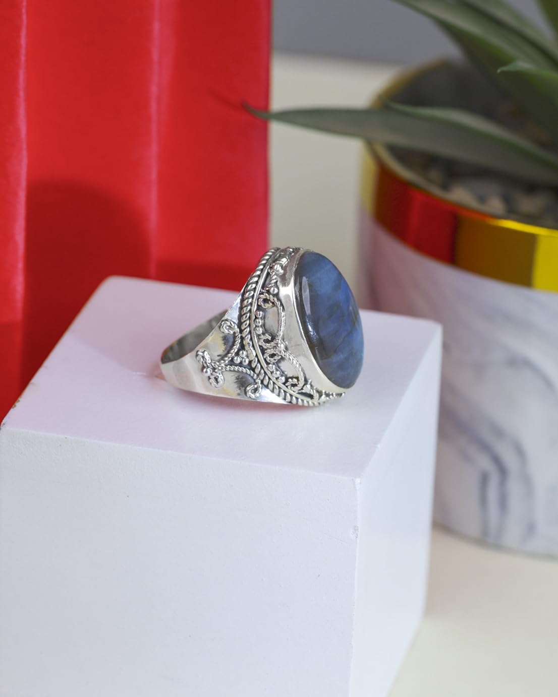 YoTreasure Labradorite Ring Solid 925 Sterling Silver Gemstone Designer Jewelry