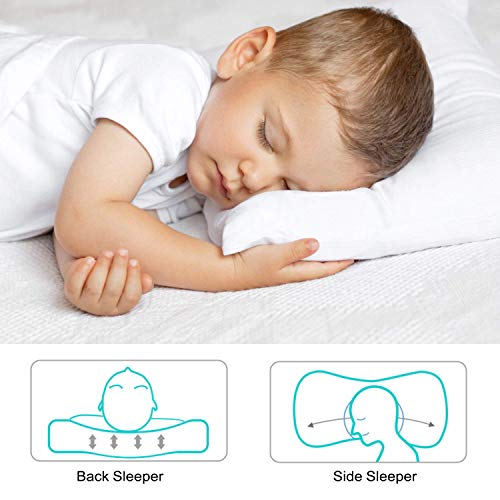 ZPECC Toddler Pillow with Pillowcase - 13 x 18 Organic Pillows for Sleeping, Soft Breathable Small Kids Pillow for Crib, Toddler Bed, Travel, Pink Unicorn (Intended for Age 2 and up)