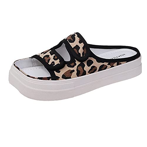 Womens Casual Slide Sandals Low Heeled Comfy Open Toe Slip on Anti Slip Hook and Loop Shoes for Outdoor