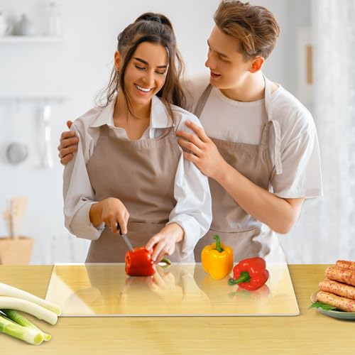 YUYUOA Acrylic Cutting Board for Kitchen Counter with Lip,Clear Cutting Board for Countertop,Transparent Acrylic Non Slip Chopping Boards for Countertop,Clear Cutting Boards for Kitchen(14"X10")