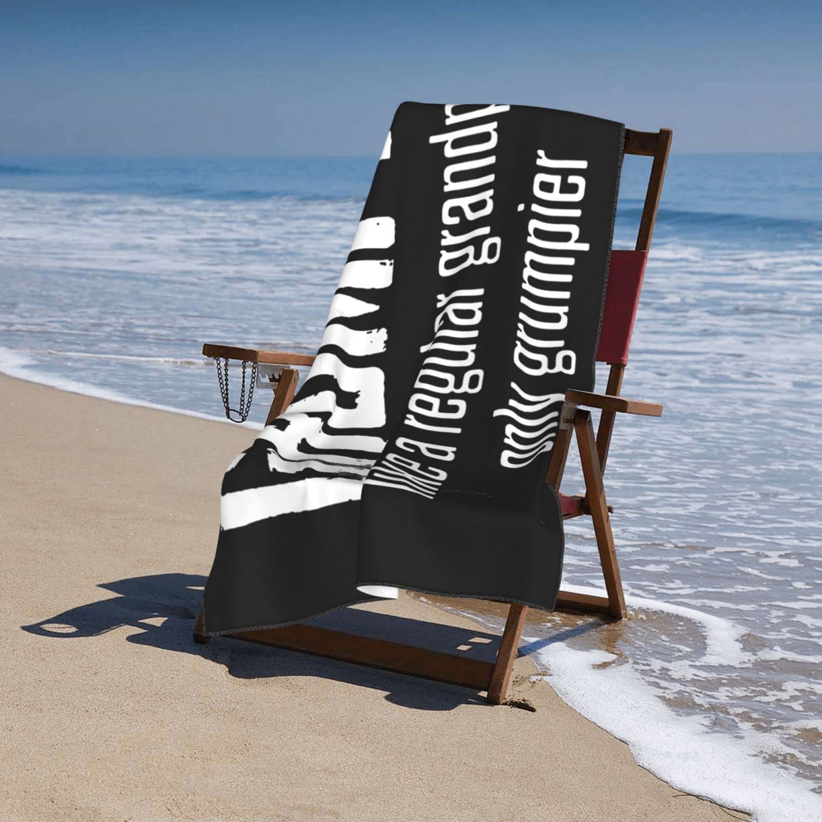 Zahika Grumpa Like Regular Grandpa Beach Towel Absorbent Bathroom Towels Beach Towels Oversized Super 32x52 Inch