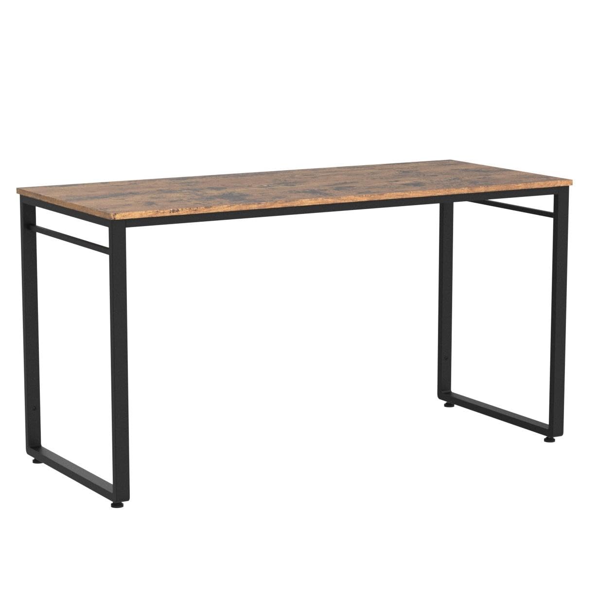 Zanzio Home Office Desk with Hooks, Simple Style Desk for Home Office, Computer Desk for Writing Study, 55.1 Inches, Industial Brown