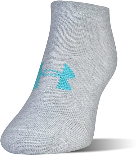 Under Armour Women's Au Essential No-show Socks (Pack 6), Grey, Medium