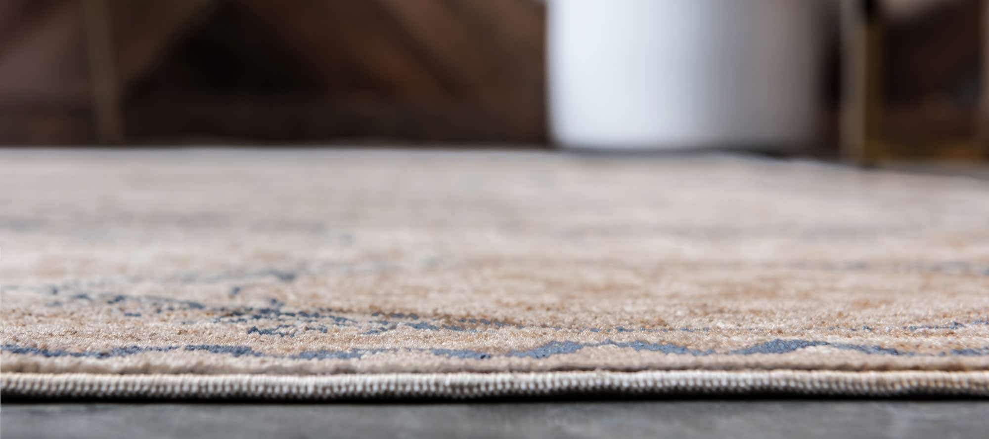 Unique Loom Chateau Collection Geometric, Vintage, Textured, Distressed, Traditional Area Rug, 5' 0" x 8' 0", Beige/Navy Blue