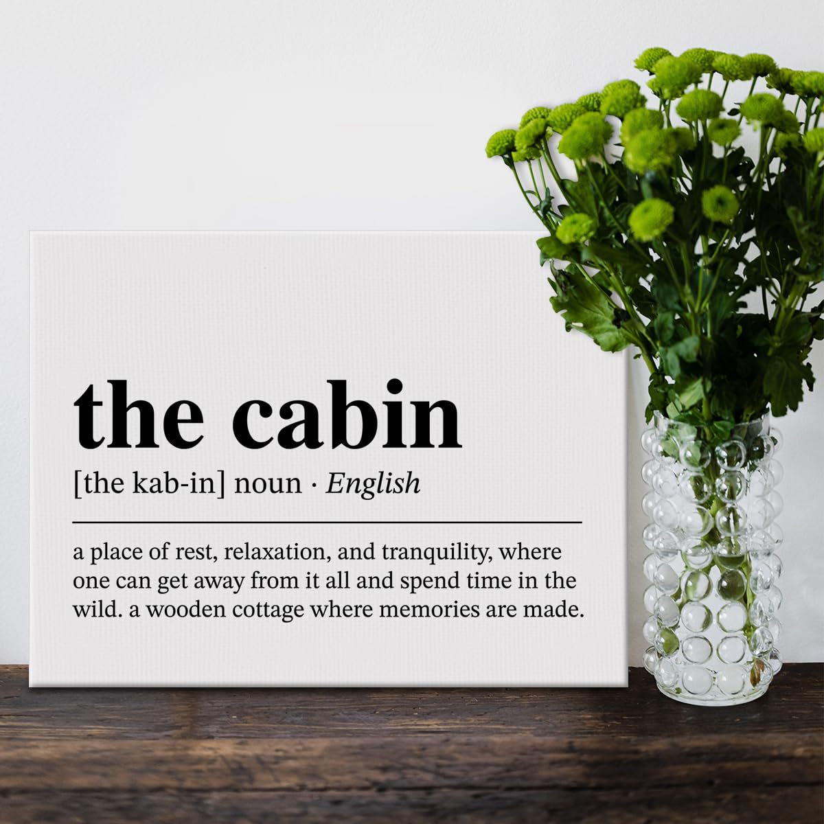 the Cabin Definition Canvas Poster Minimalist Print Painting for Home Cabin Wall Art Decoration 11.5 x 15 Inch (Framed)