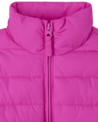 The Children's Place Girls' Medium Weight Puffer Jacket, Wind, Water-Resistant, Enchanted Pink, Small (5/6)