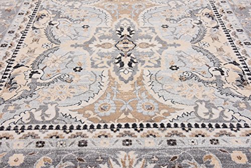 Unique Loom Tradition Collection Classic Southwestern Casual Design Area Rug (8' 4 x 8' 4 Square, Gray/ Ivory)