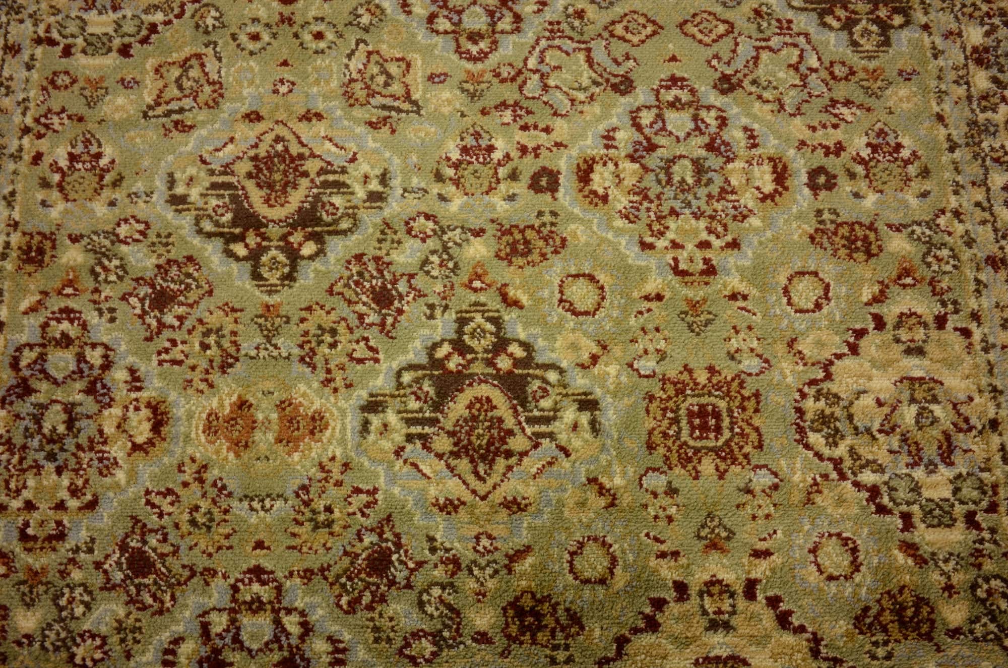 Unique Loom Voyage Collection Traditional Oriental Classic Intricate Design Area Rug, 4' 1" Square, Light Green/Cream