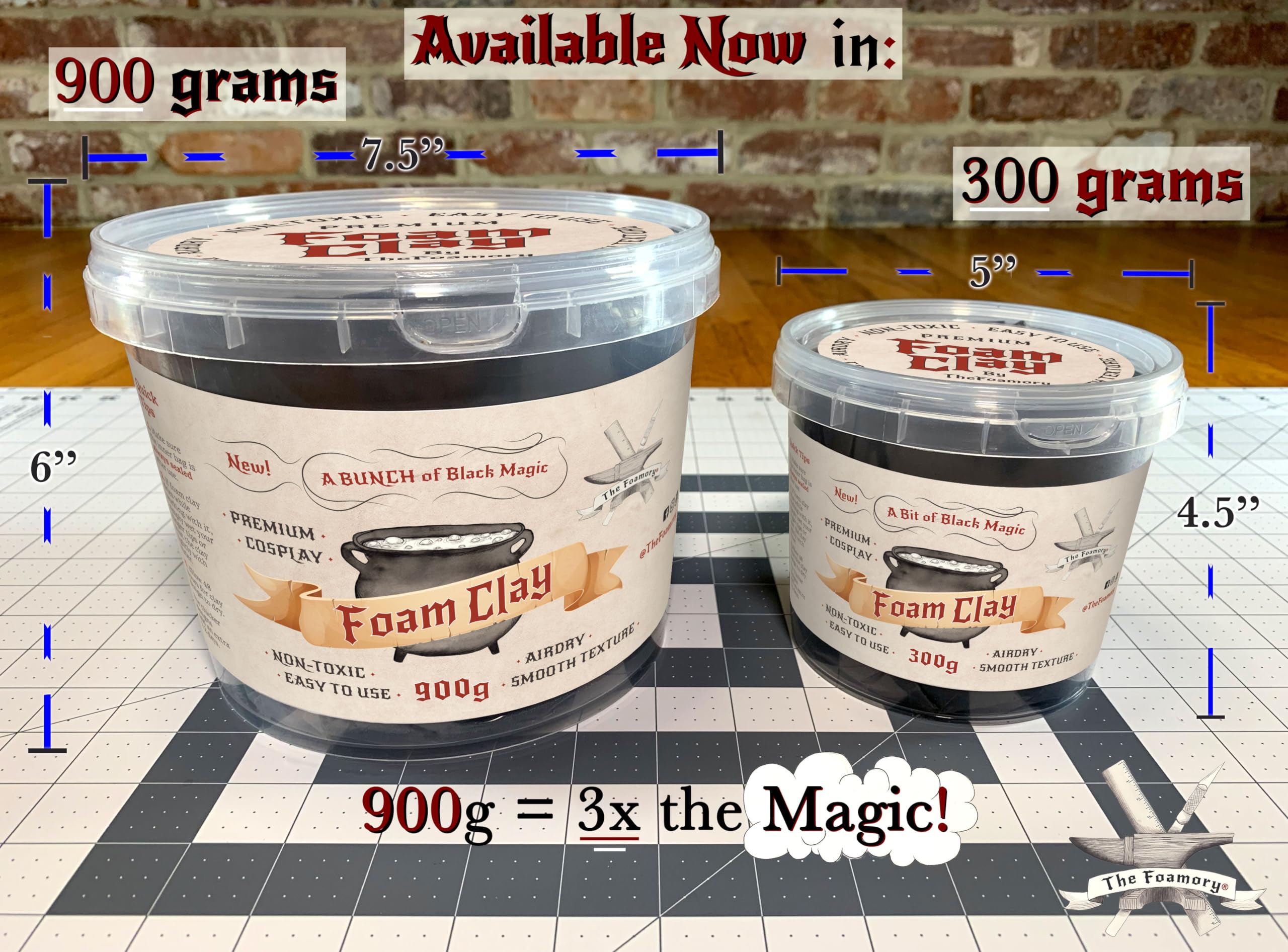 The Foamory Moldable Cosplay Foam Clay (300g Black) High Density Air Dry Clay, EVA Foam Sands Paints Easily, Non-Toxic Safe for Kids, Adults & Crafts