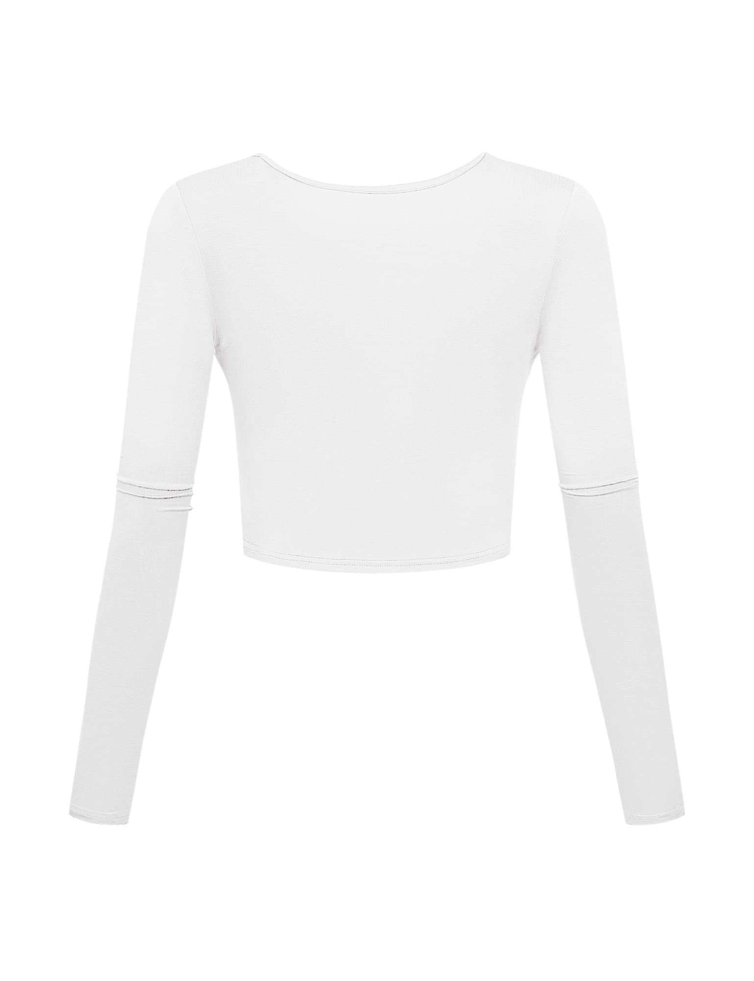 White Crop Top Deep V Neck T Shirts for Women Plue Size Tight Long Sleeve Shirts Clover Cheerleader Costume X-Large