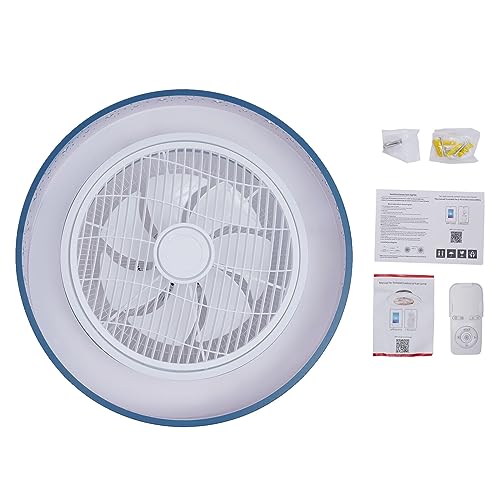 Xuthusman Dimmable Round Ceiling Fan Light LED Ceiling Fan lamp Star 3 Speed 3 Color+Remote Diameter 55cm 64W 110V