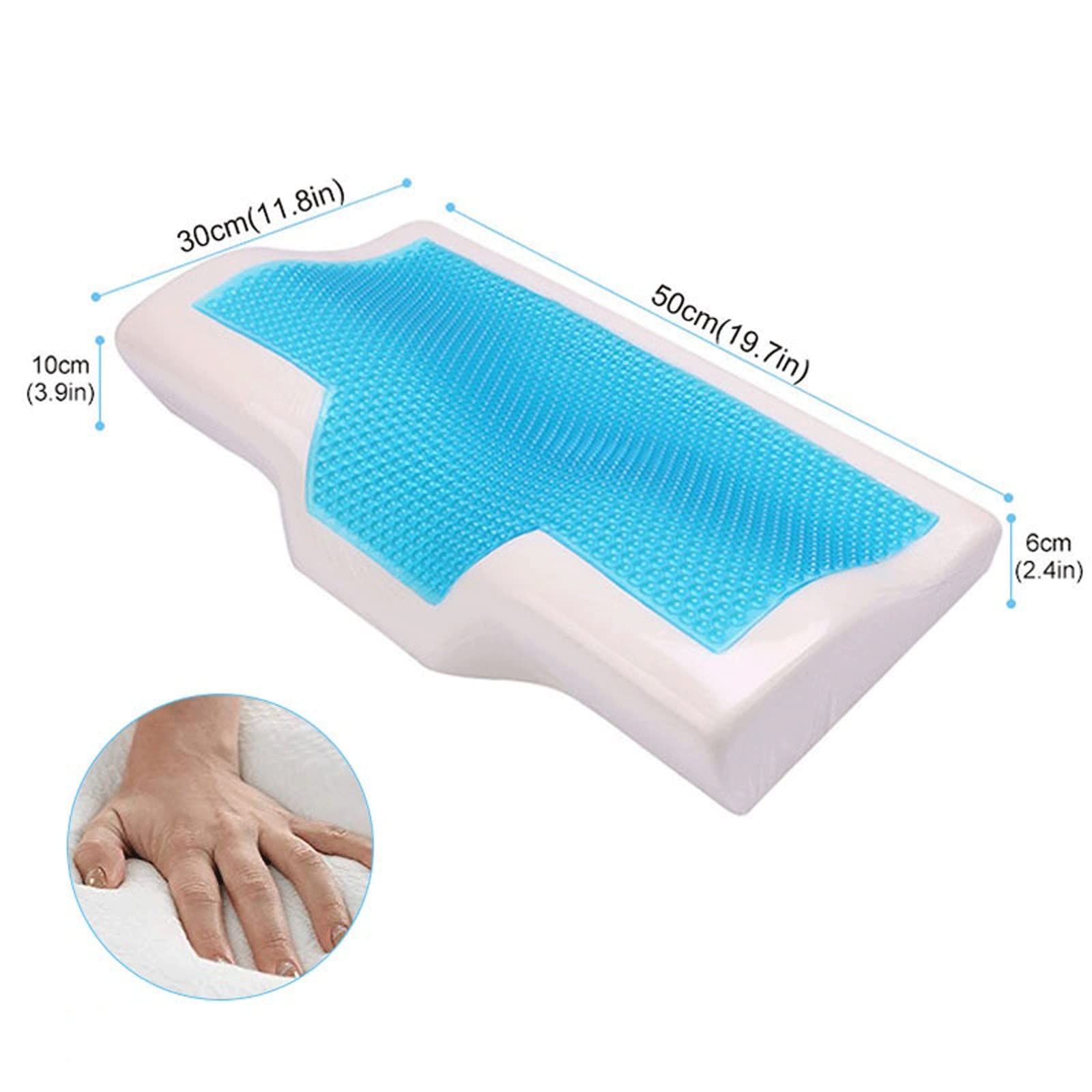 ZIFARM Bed Pillows, Memory Foam Pillow Neck Gel Slow Rebound Cervical Cushion Stop Snoring Neck Shoulder Relaxation Deep Sleep Bedding