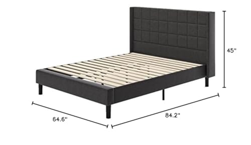Zinus Dori Upholstered Platform Bed Frame, Queen & 12 Inch Green Tea Memory Foam Mattress/CertiPUR-US Certified/Bed-in-a-Box/Pressure Relieving, Queen