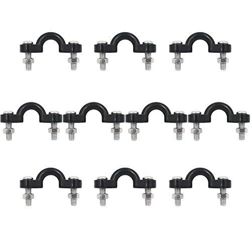 YYST 10 Pcs Nylon Bungee Deck Loops Tie Down Pad Eye for Kayaks, Canoes or Boats with Scrws and Nuts