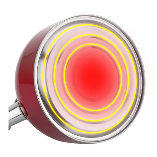 ZNZN Red Whistling Kettle Stainless Steel Kettle Large-Capacity Family Teapot with Ergonomic Handle Teapot (4L /135.2OZ) Multifunctional Water Kettle