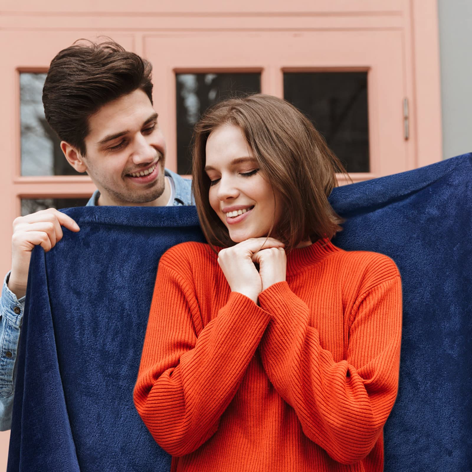Yastouay Fleece Throw Blanket, Super Soft Lightweight Cozy Luxury Flannel Bed Blanket, Fluffy Plush Couch Blanket Throw for All Seasons (Navy Blue, 90x90 inches)