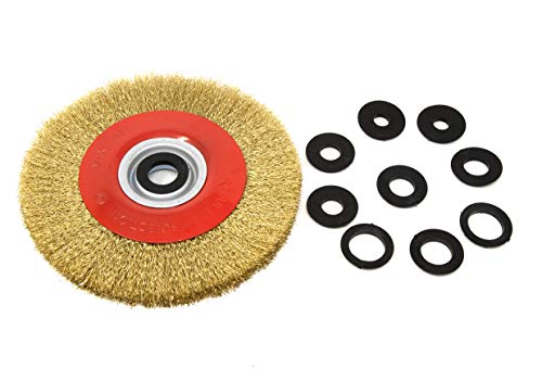WEN WW8058 8-Inch x 3/4-Inch Crimped Steel Bench Wire Wheel with Arbor Adapters