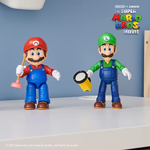 THE SUPER MARIO BROS. MOVIE - 5 Inch Action Figures Series 1 β Mario Figure with Plunger Accessory