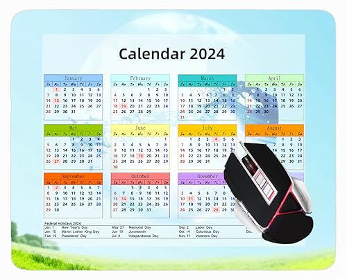 YENDOSTEEN 2024 Calendar Mouse Pad,Sun Starfish Ocean Surf Beach Mouse Pads Type1196