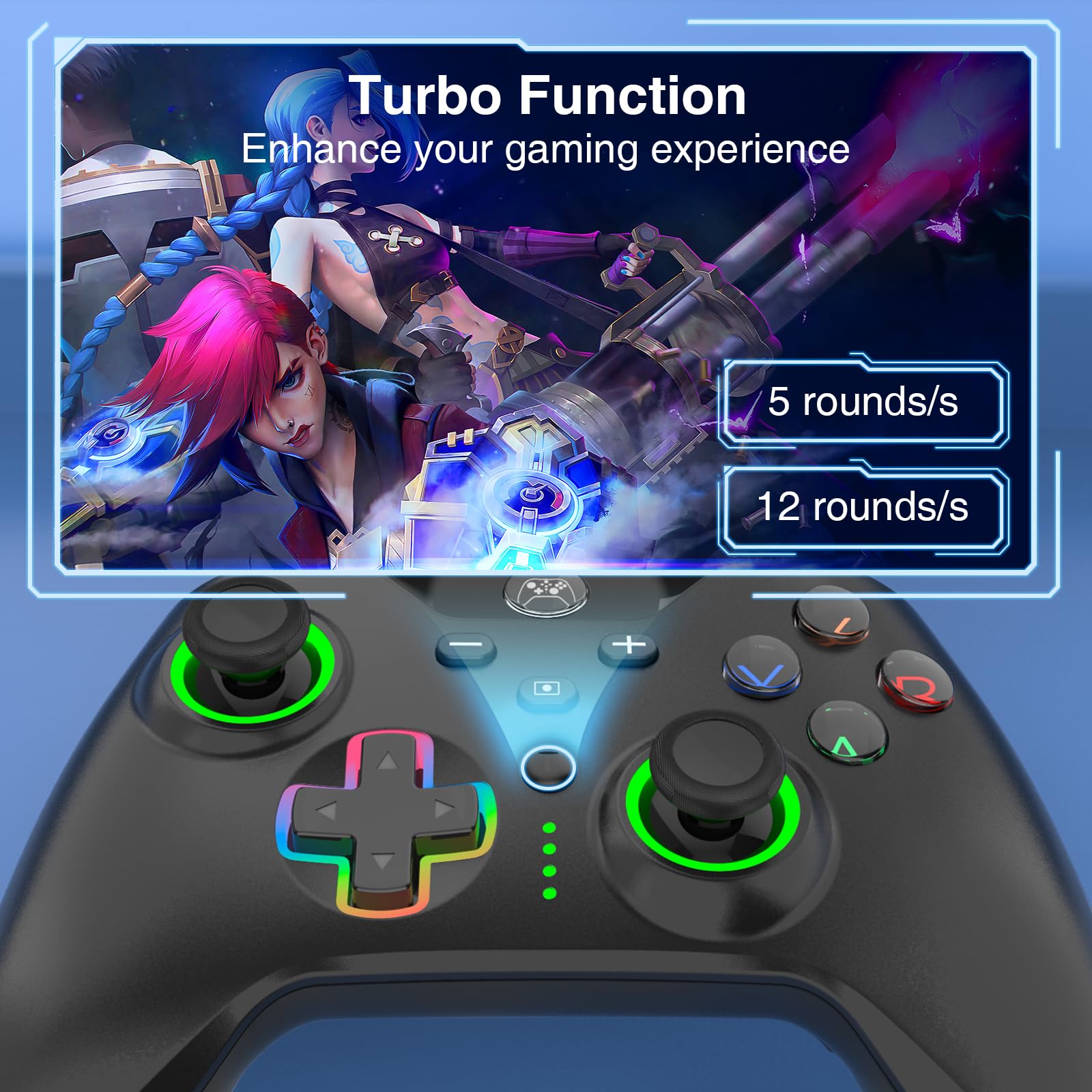 THELIFELICIOUS Wireless Controller for Xbox Series S/X, Xbox One/One S, PC, Rechargeable Gaming Controller with 2.4GHz Connection, USB Charging, LED Light