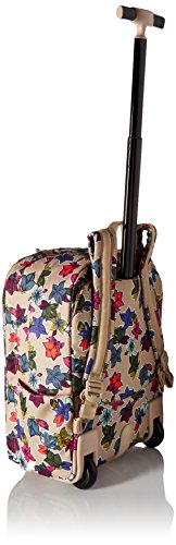 Vera Bradley Women's Lighten Up Rolling Backpack, Falling Flowers Neutral, One Size