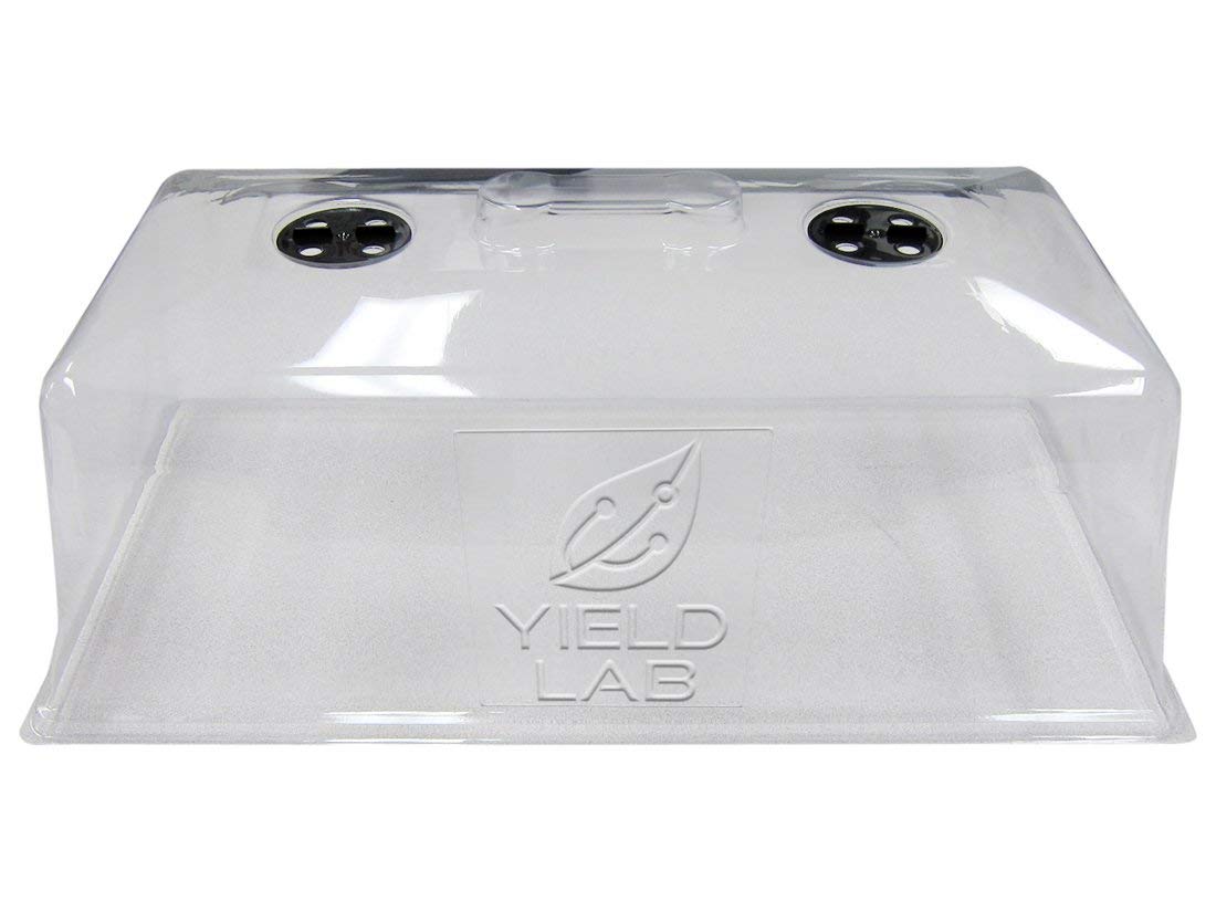 Yield Lab 10 x 20 Inch Black Plastic Propagation Tray β Hydroponic, Aeroponic, Horticulture Growing Equipment (5, Dome and Tray)