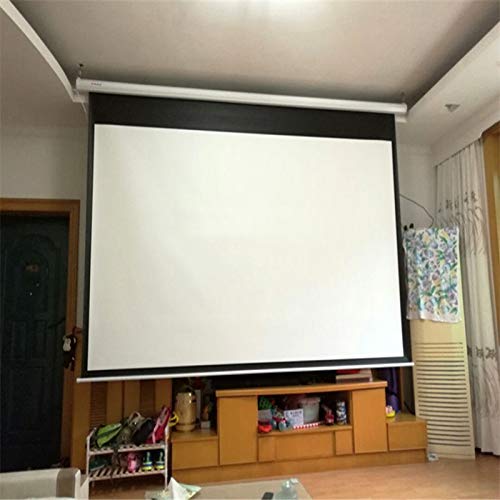 ZZBJ 100 Inch 16:9 Electric Projector Screen with Remote Control Motorized Projection Curtain for Home Cinema Business School